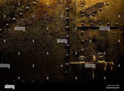 Texture Of Rusty Metal With Rivets Nobody Stock Photo Alamy