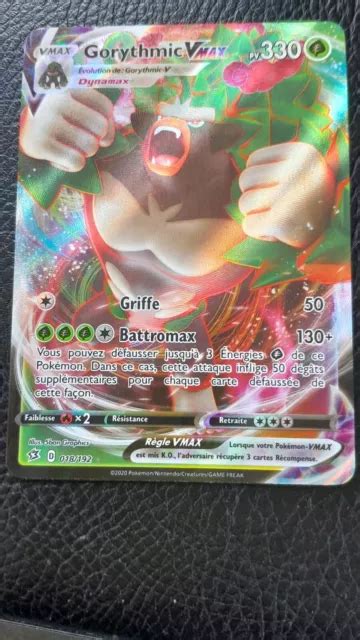 CARTE POKÉMON GORYTHMIC Vmax 018 192 Épée Bouclier Clash Des Rebelles