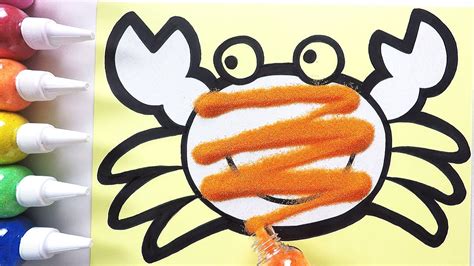 Crab Coloring And Drawing ㅣ 꽃게 그리기 색칠하기 Youtube