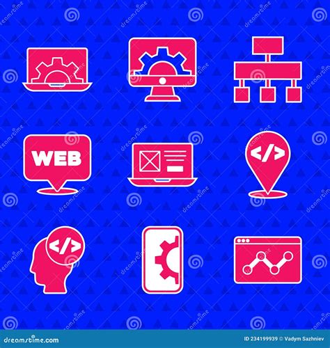 Set UI Or UX Design Web Development Website Statistic Front End And Graphic Site Map And