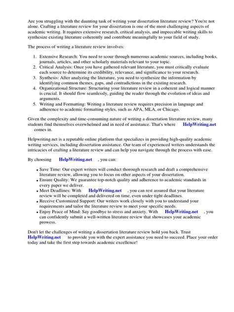 literature review dissertation template download free pdf