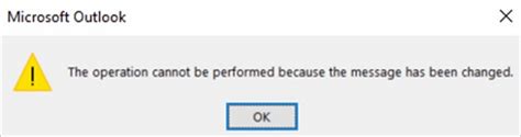 The Operation Cannot Be Performed Because The Message Has Been Changed