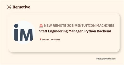 Hiring Staff Engineering Manager Python Backend Intuition Machines