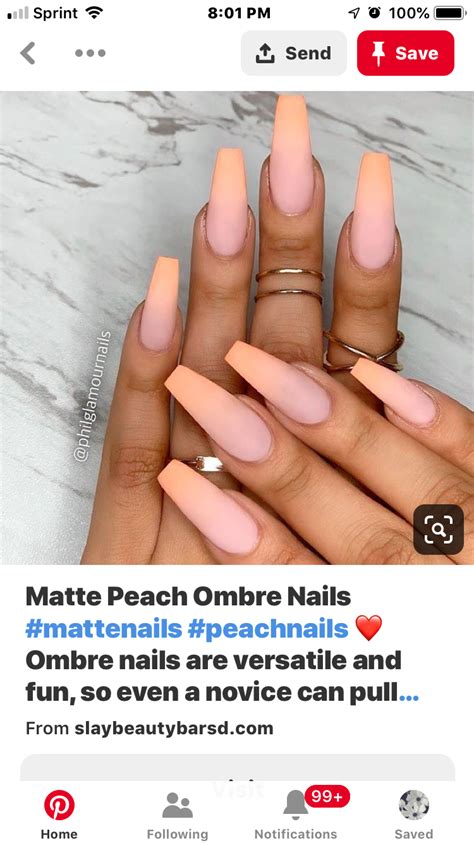 Pin By Angiee On Nails Peach Ombre Nails Peach Nails Ombre Nails