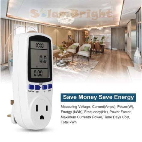 Power Meter Plug Electricity Meter Voltage Wattmeter Socket Digital Lcd Display Overload