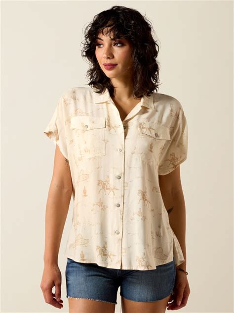 Buy Ariat Brown Badlands Short Sleeve Print Shirt From Next Ireland