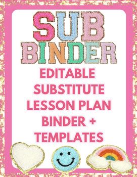 Editable Varsity Letter Theme Substitute Binder And Lesson Plan Template