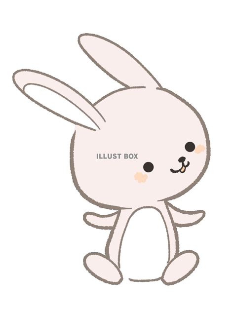 無料イラスト シンプルなウサギのイラスト 線あり