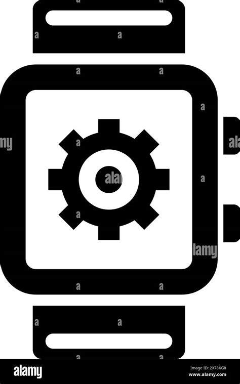 A Monochrome Icon Depicting A Smartwatch With A Gear Symbol Representing Device Settings