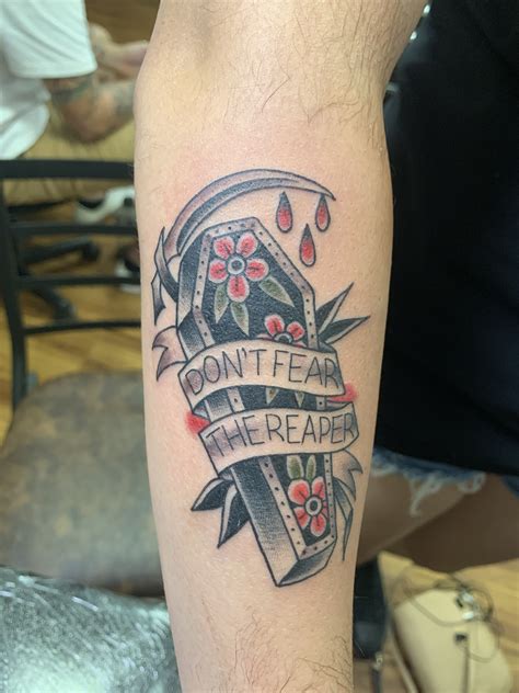 Traditional Coffin Tattoo Designs