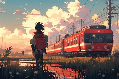Anime Trein Illustratie Afbeeldingen Gratis Downloaden Op Freepik