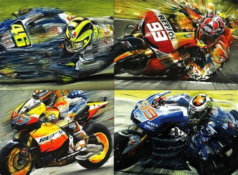 4 Motogp Artprints Assen Series Marquez Lorenzo Rossi Stoner
