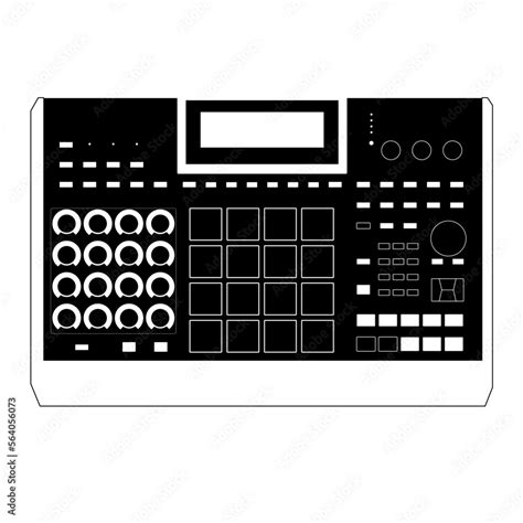 Vector Illustration Of Midi Production Center Sampler Akai Mpc