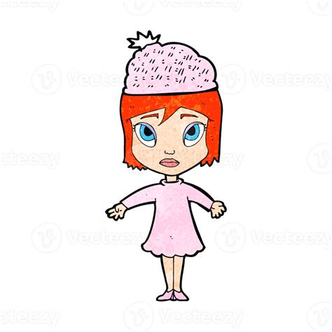 Cartoon Woman Wearing Winter Hat 45007105 Png