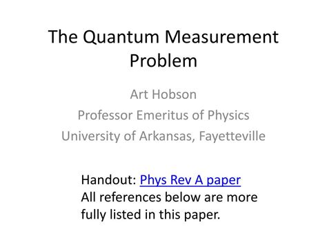Ppt The Quantum Measurement Problem Powerpoint Presentation Free