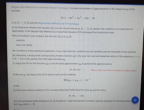 [solved] regula falsi method as a fixe