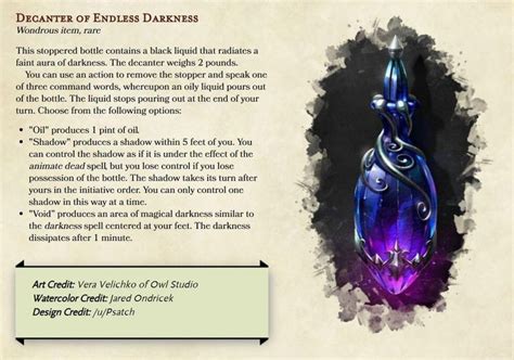 Decanter Of Endless Darkness A Darkness Themed Cousin Of The
