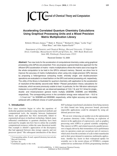 Pdf Accelerating Correlated Quantum Chemistry Calculations Using