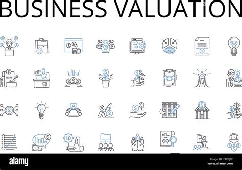 Business Valuation Line Icons Collection Asset Appraisal Property