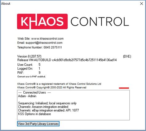 Help Menu Khaos Control Support
