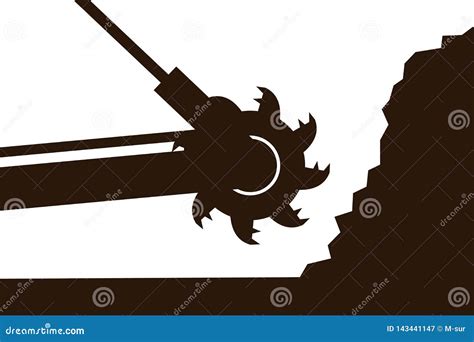 Bucket Wheel Excavator Is Crossed Out Open Pit Mining Discontinuation And Abandon Vector