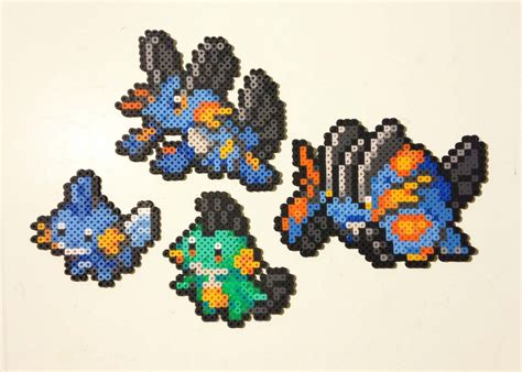 Mudkip Marshtomp Swampert Mega Swampert Pokemon Perler Beads By