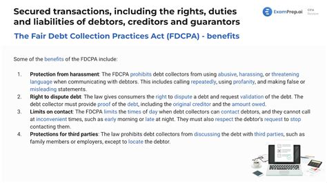 The Fair Debt Collection Practices Act Fdcpa