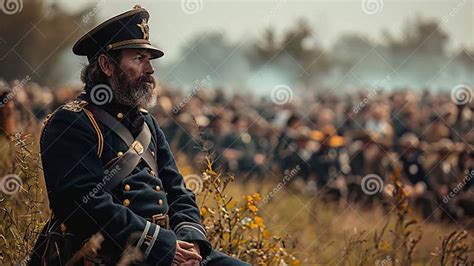 A Historical Reenactment Scene Of The Original Purple Heart Award