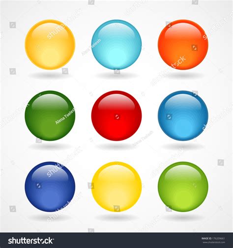 Glossy Round Buttons Icons Stock Vector Royalty Free Shutterstock