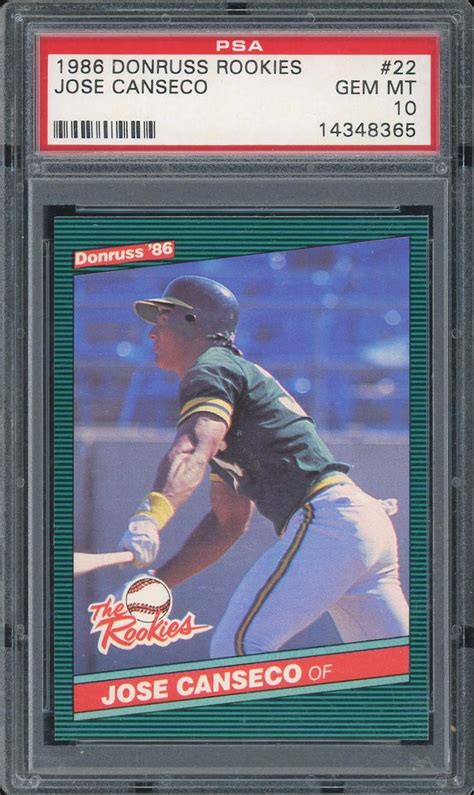 1986 Donruss The Rookies 22 Jose Canseco Psa 10 8365 Reed Buy Da