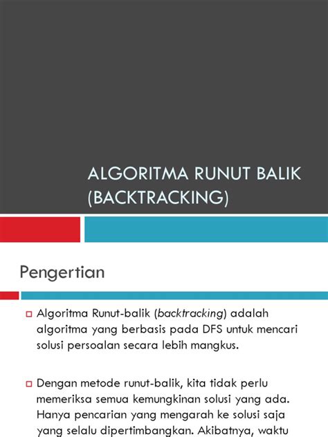 Algoritma Runut Balik Backtracking Pdf