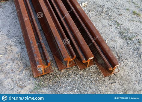 Rail Sections On The Ground Stock Photo Image Of Tramway Sections