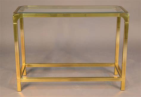 Mastercraft Brass And Glass Console Table At 1stdibs Glass And Brass