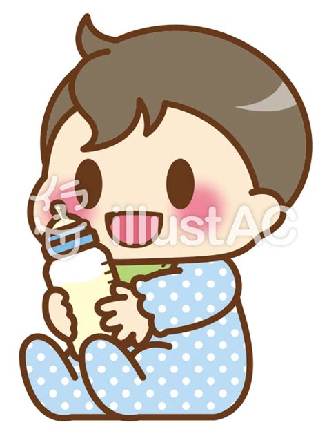 赤ちゃん（男の子）＊ミルクイラスト No 143447／無料イラストなら「イラストac」