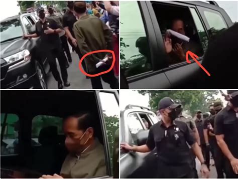 Viral Seorang Pria Lempar Surat Cinta Ke Dalam Mobil Jokowi