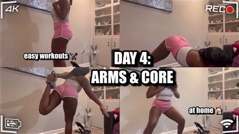 Day 4 On My Weight Loss Journey Arms And Core Workout At Home Youtube