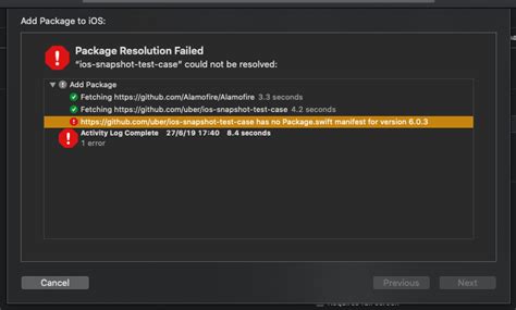 Not Support Swift Package Manager Spm · Issue 91 · Uberios Snapshot