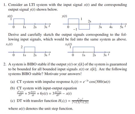 Solved Consider An LTI System With The Input Signal X T Chegg Com