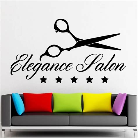 Wall Sticker Vinyl Decal Elegance Salon Beauty Spa Scissors Stylist In