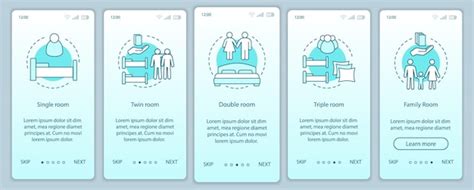 Premium Vector Hotel Room Types Onboarding Mobile App Screen Vector Template Choosing