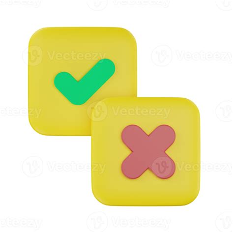 3d Approved And Rejected Icon 15099606 Png