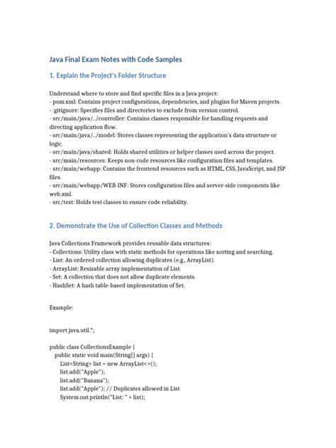 Java Final Exam Notes With Code Samples Final Pdf Computer Science Computing