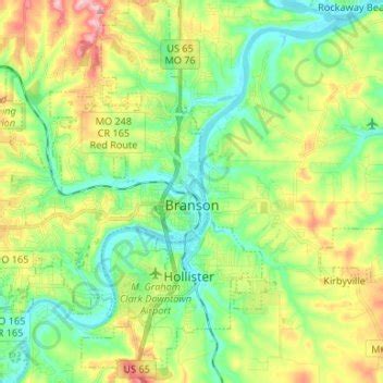 Mapa Topográfico Branson Altitud Relieve