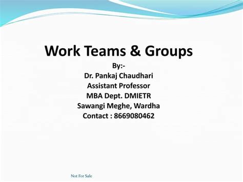 Team And Group By Dr Pankaj Chaudhari Ppt