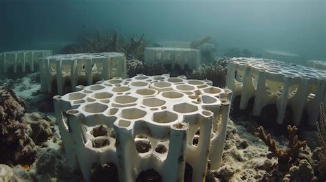 Underwater View Of Coral Reef Restoration Project Premium Ai Generated Image