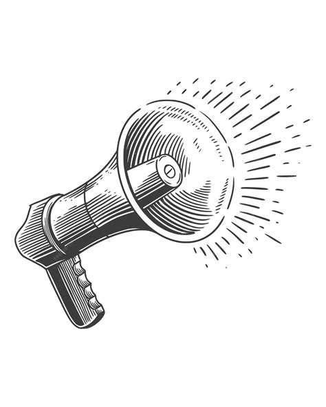 Premium Vector Megaphone Drawing Hand Drawn Vintage Loudspeaker