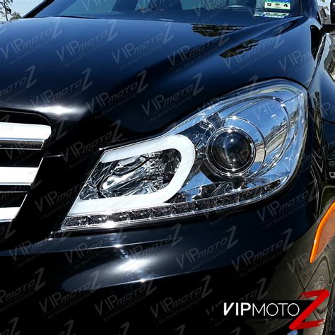 W C C AMG Euro Projector Chrome LED Headlight LED DRL Lamp L R EBay