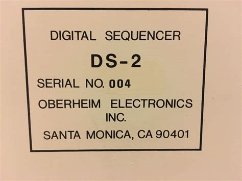 MATRIXSYNTH Vintage Oberheim DS Digital Sequencer S N Museum Piece
