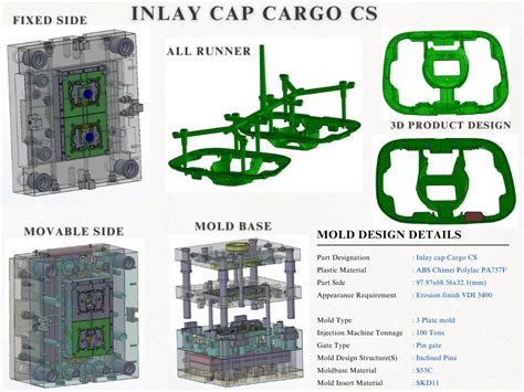 Plastic Injection Mold Detailed 3d Design Dfm And Basic Moldflow