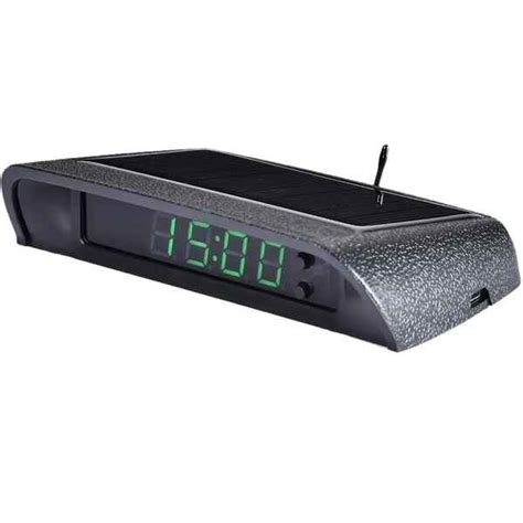 Solar Powered Clock Car Solar Digital Luminous Clock Automods